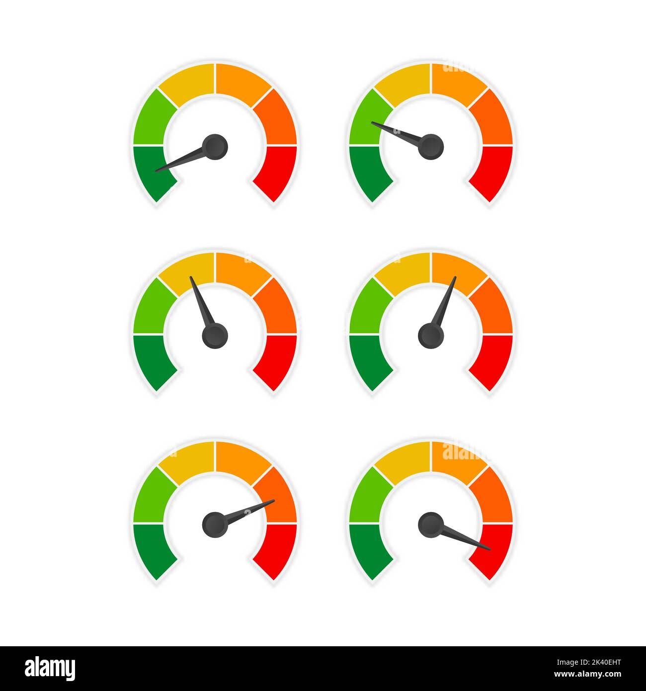 speedometer 6 different position icon vector for graphic design, logo ...