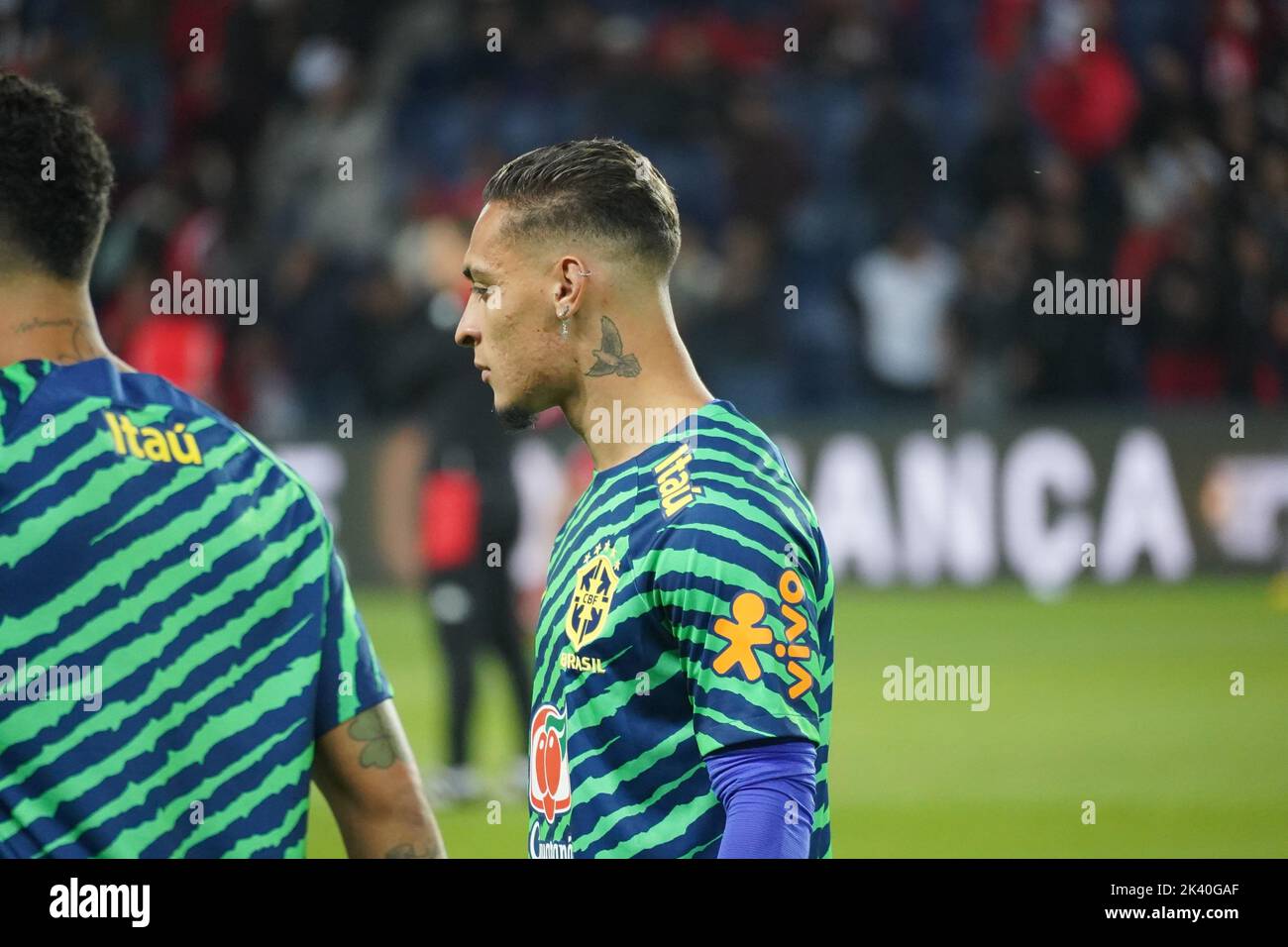 Le 27 septembre 2022, Anthony lors du match amical entre le Brésil et ...