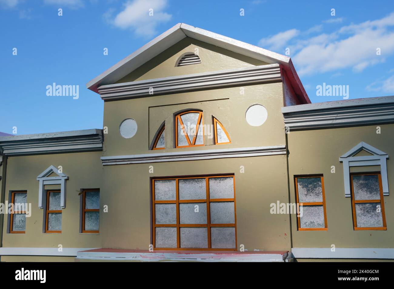The facade on a model of a Tsarist era government building in Western ...