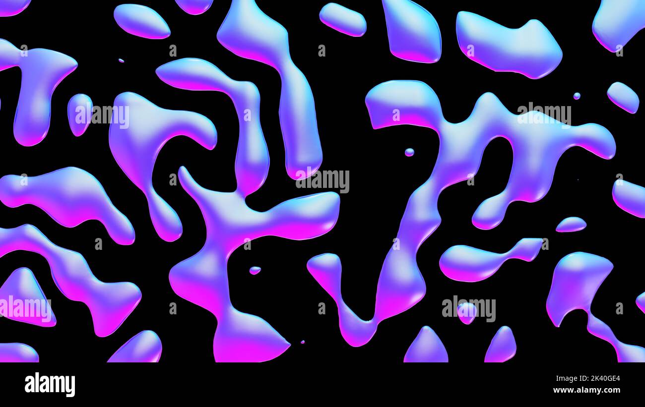 Fluid metallic drops y2k background. Dynamic iridescent retrowave ...