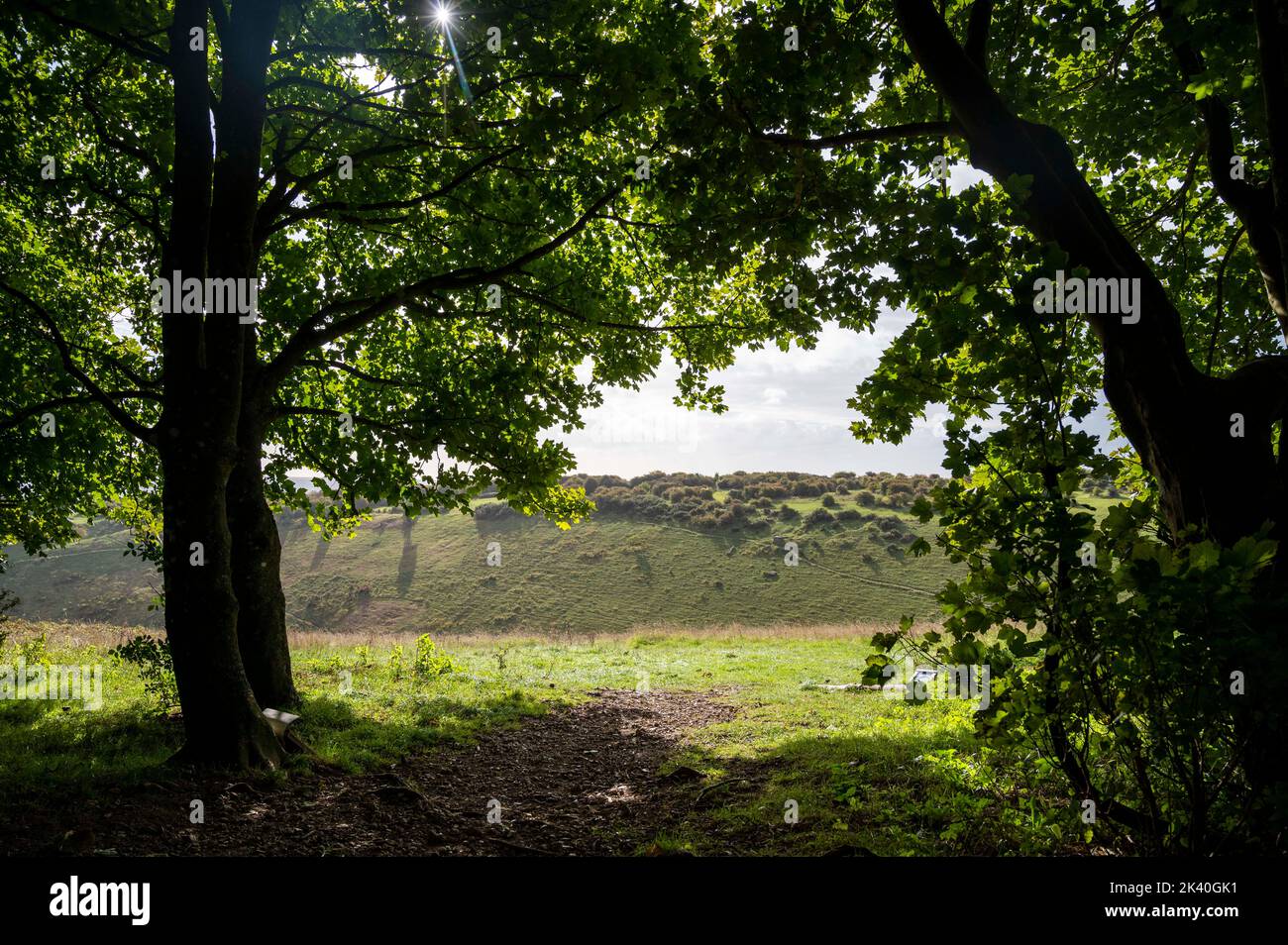 View over Devils Dyke Road Railway on the South Downs Way just north of ...