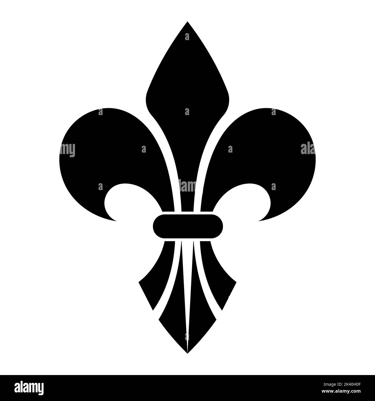 Black Royal lily on a white background. Heraldic sign, logo, design ...