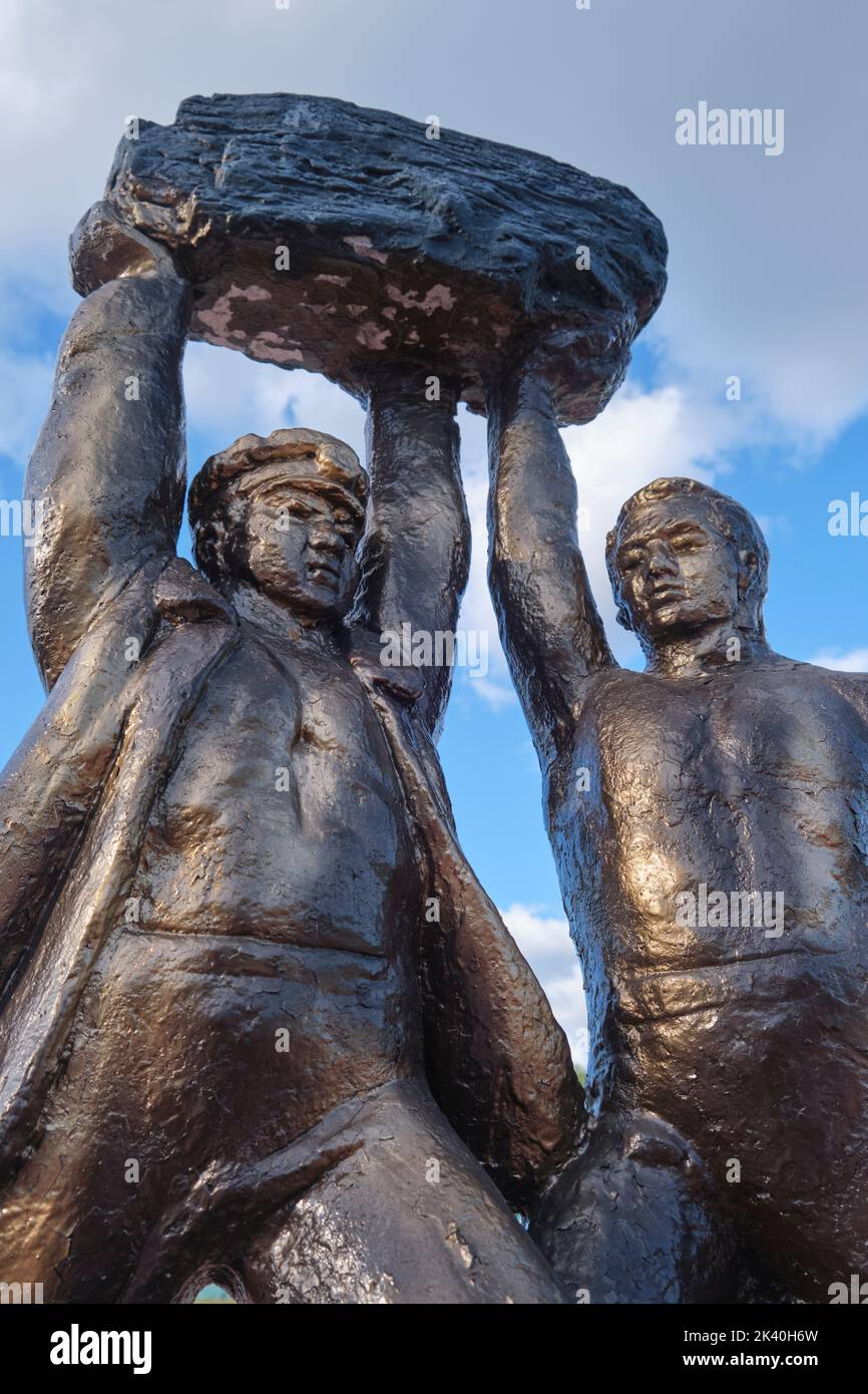 A model of the famous coal, mineral, ore mining monument, Miners Glory ...