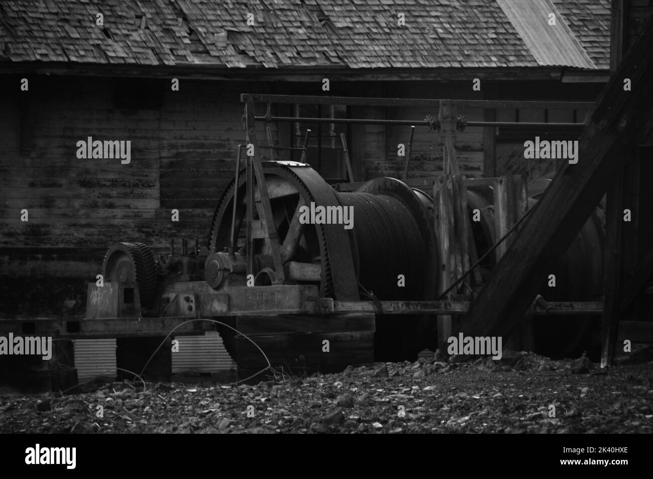 Abandoned 19th century house in a rural field in western America stock ...