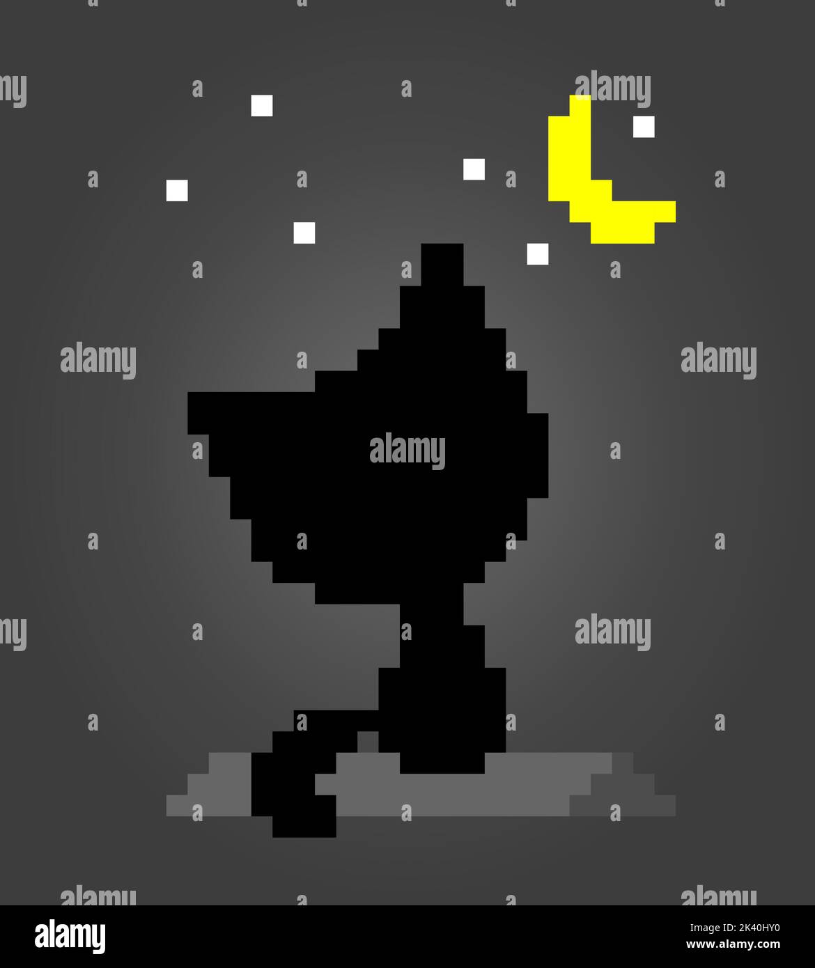 Black cat pixel art hi-res stock photography and images - Alamy
