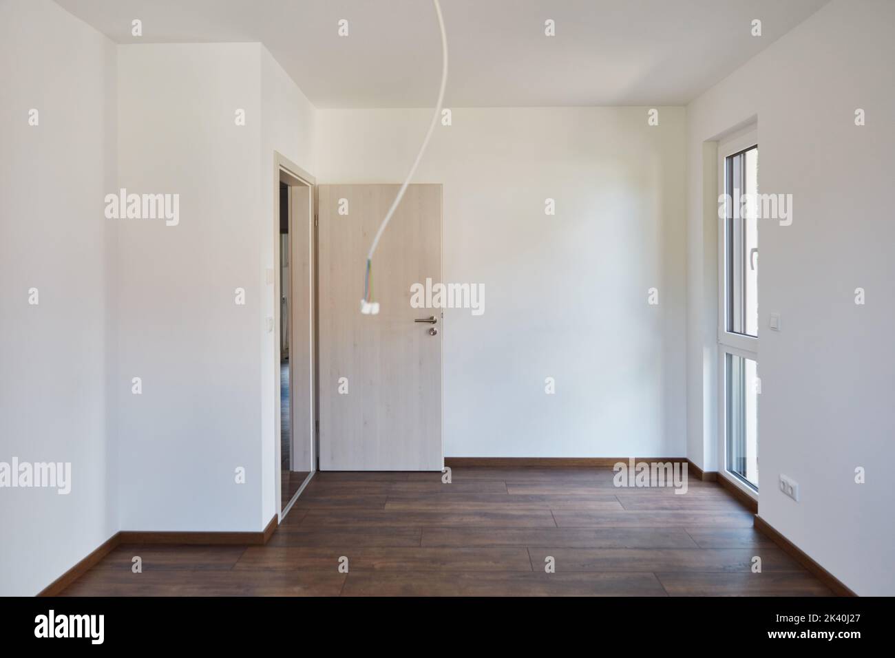 New flooring by floor layers when building a house in a room Stock ...