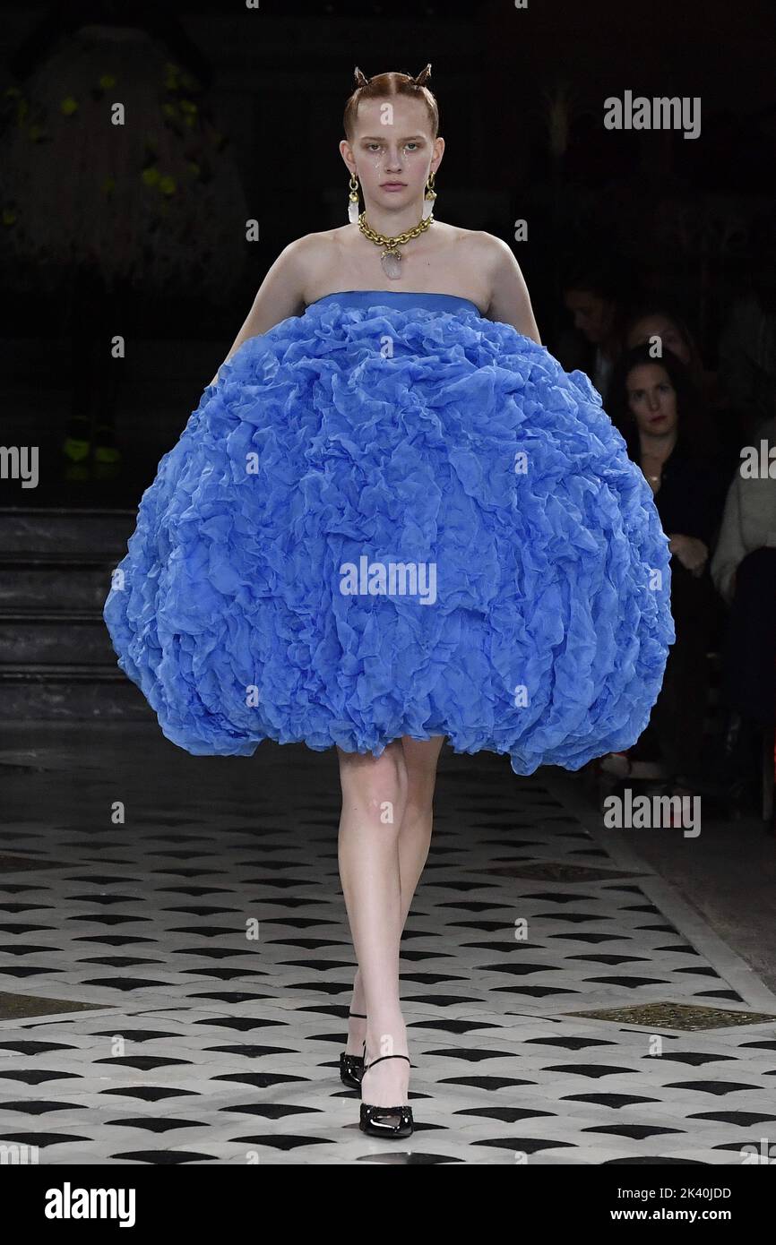 A model walks on the runway at the Undercover fashion show during the ...