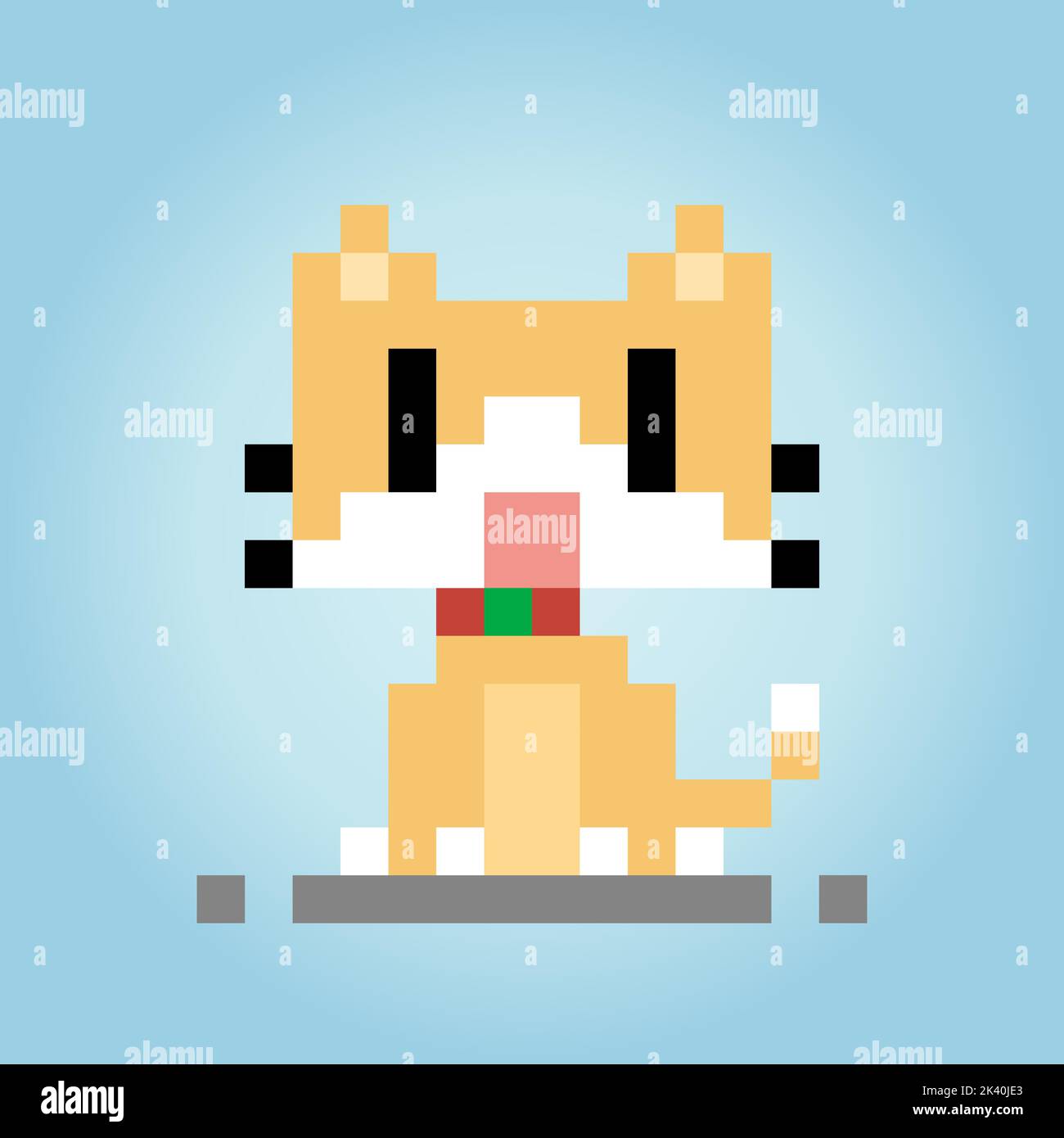 Pixel 8 bit cat. Animal for game assets in vector illustration Stock Vector Image & Art - Alamy