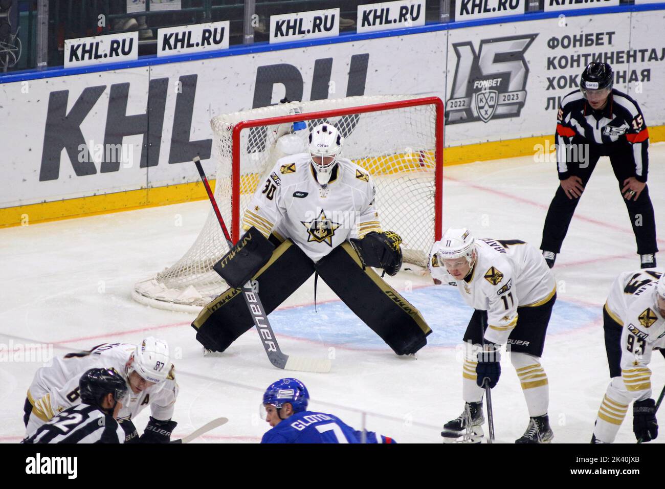 Saint Petersburg, Russia. 28th Sep, 2022. Admiral Hockey Club player ...