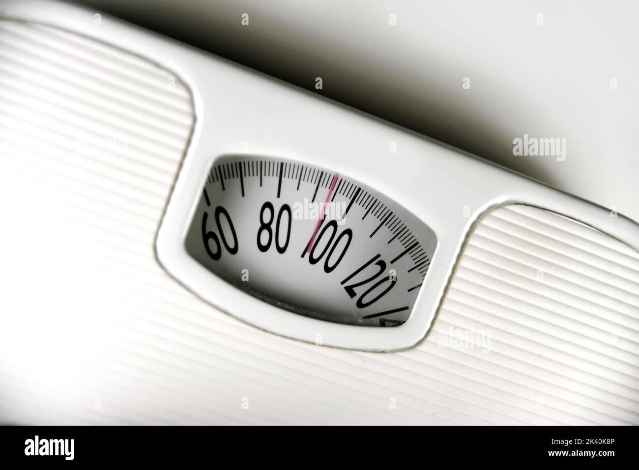 Bathroom scale on white background stock photo Stock Photo - Alamy