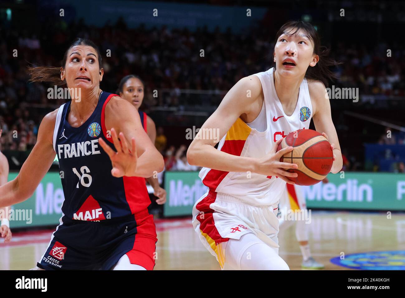 Sydney, Australia, 29 September, 2022. Xu Han of China looks to score during the FIBA Women's ...