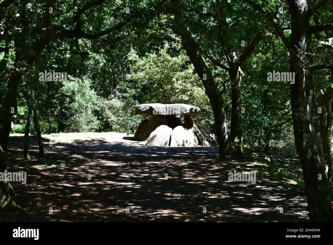 Prehistoric megalithic Dolmen de Axeitos, neolithic stone structure ...