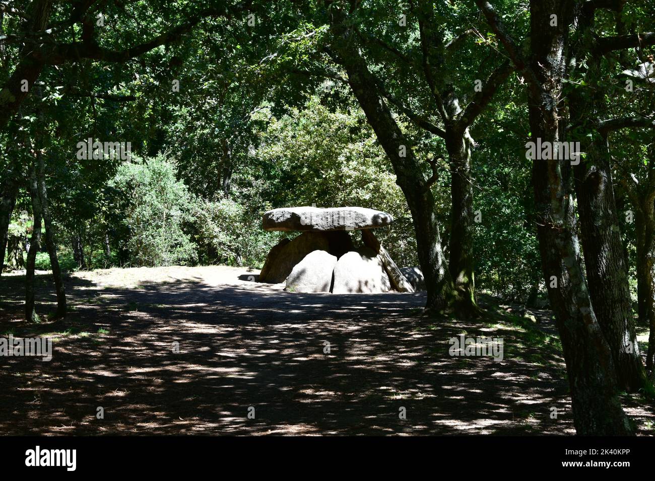 Prehistoric megalithic Dolmen de Axeitos, neolithic stone structure ...