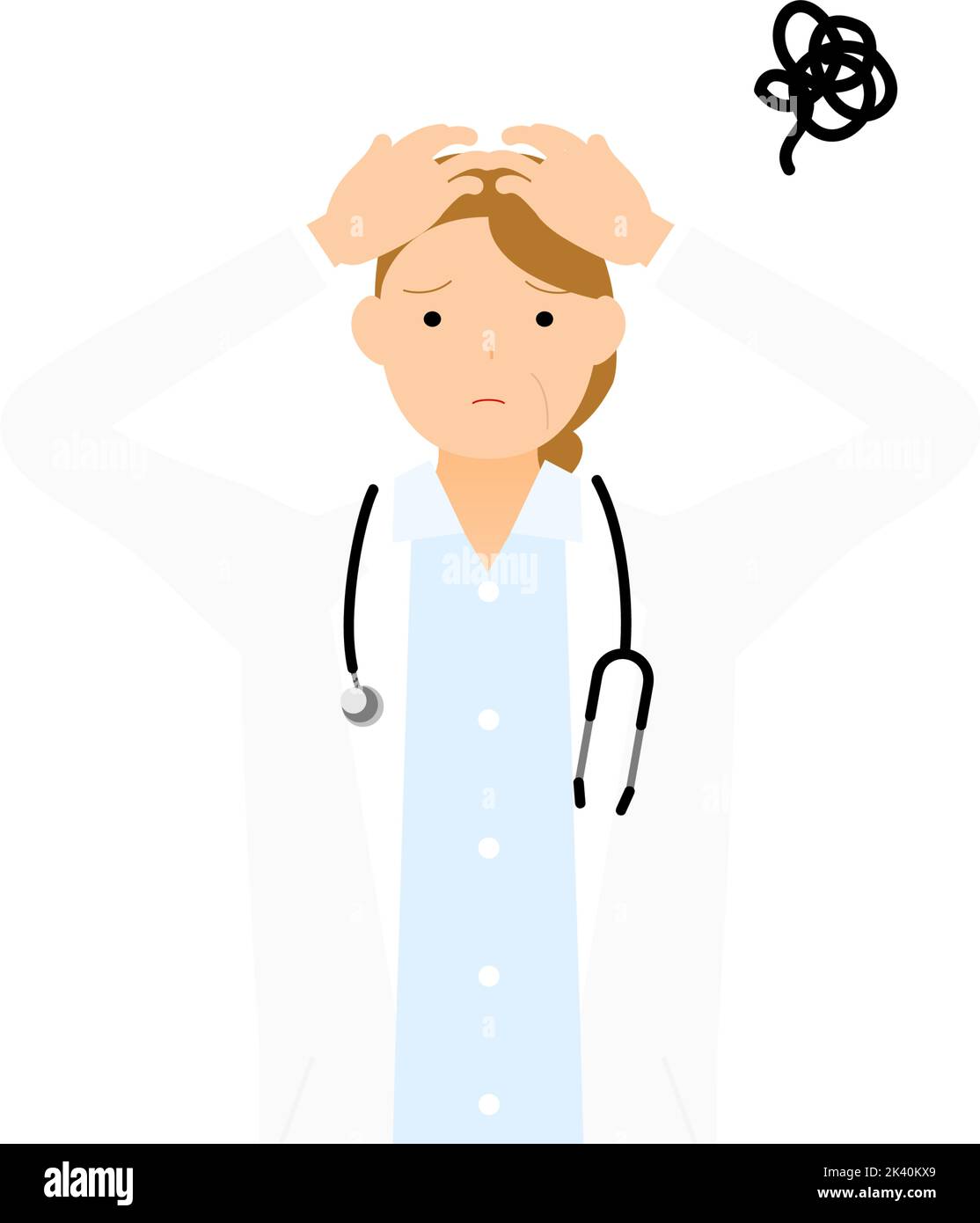 Female holding head in Stock Vector Images - Alamy