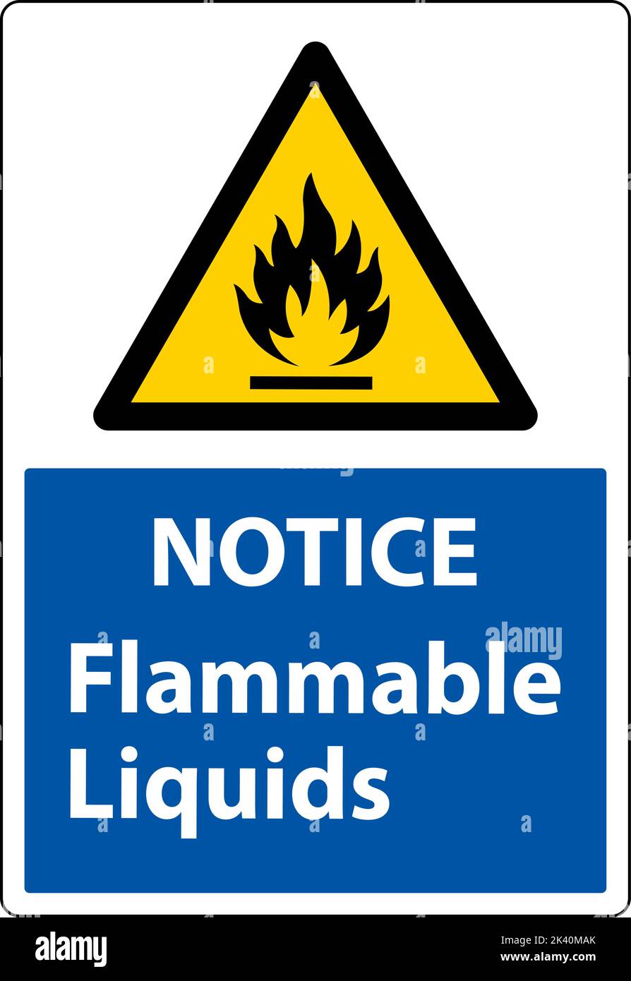 Notice Flammable Liquids Sign On White Background Stock Vector Image ...