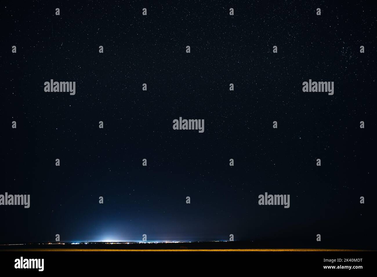 Natural Sky Background Over Rural Countryside Landscape. Night Starry ...