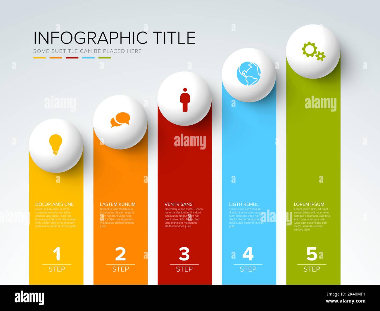 Vector light multipurpose Infographic template made from color stripe ...