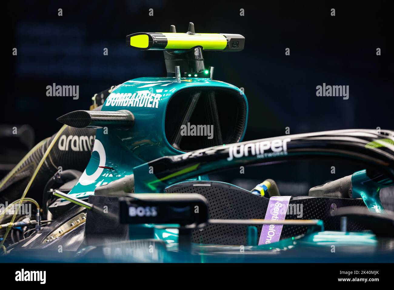 Air intake of the Aston Martin F1 Team AMR22, mechanical detail during ...