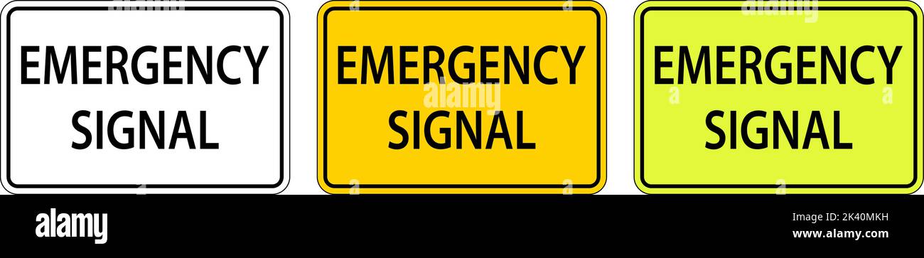 Emergency Signal Road Sign On White Background Stock Vector Image & Art ...