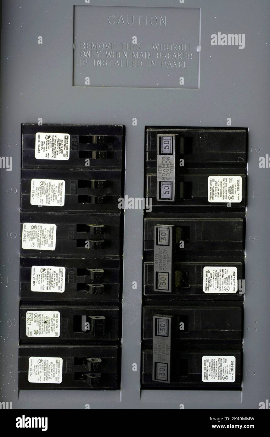 Home Fuses in the Wall stock photo Stock Photo - Alamy