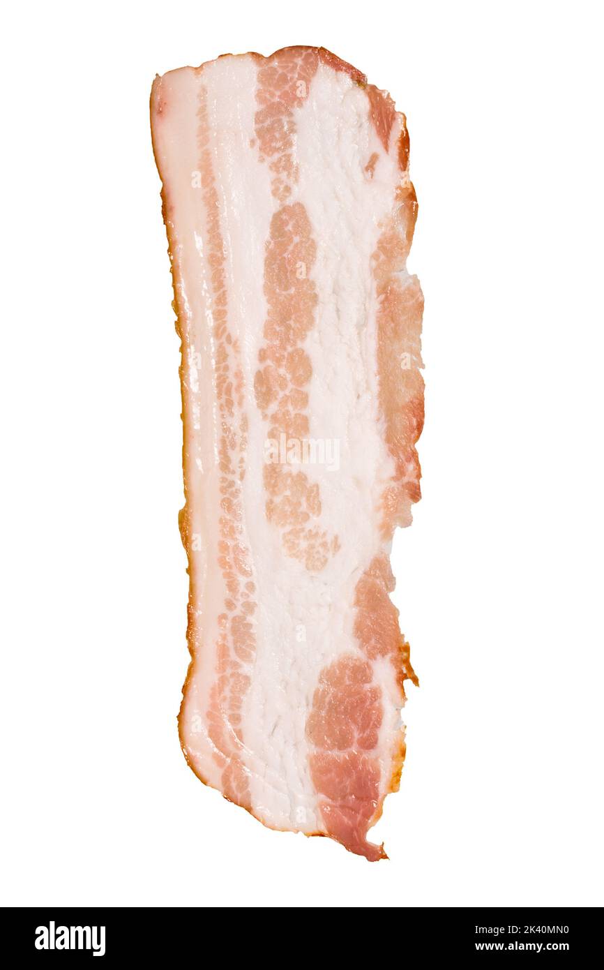 smoked bacon isolated on white background Stock Photo - Alamy