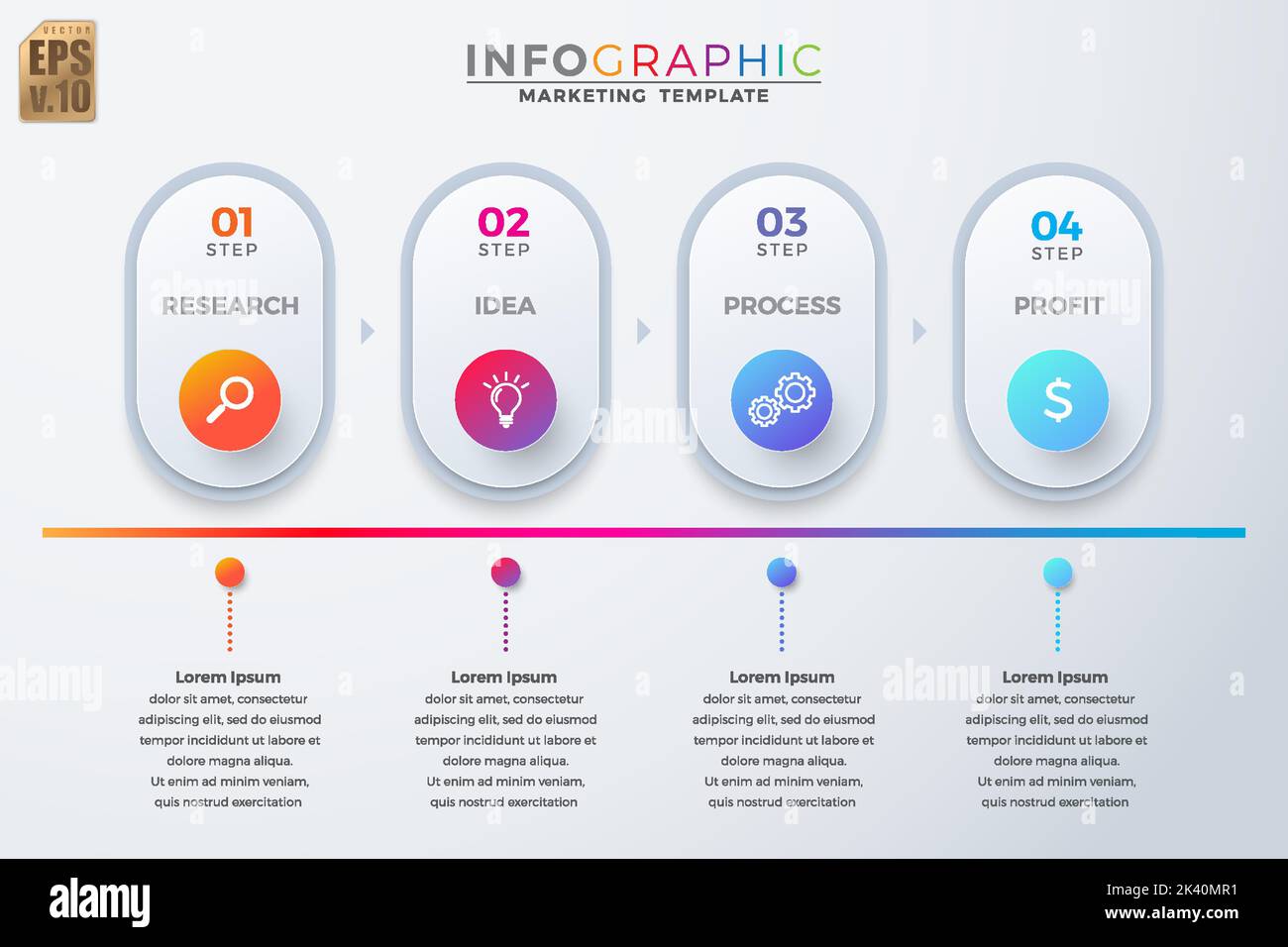 Infographic Business colorful template vector design Round icons 4 ...