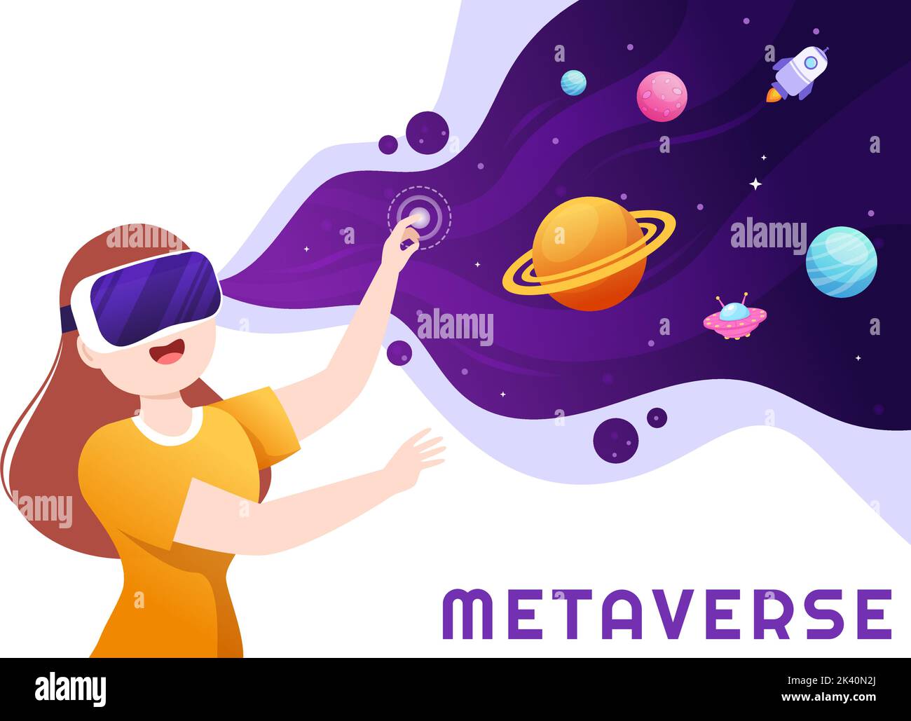 Metaverse Digital Virtual Reality Technology wears VR Glasses for ...