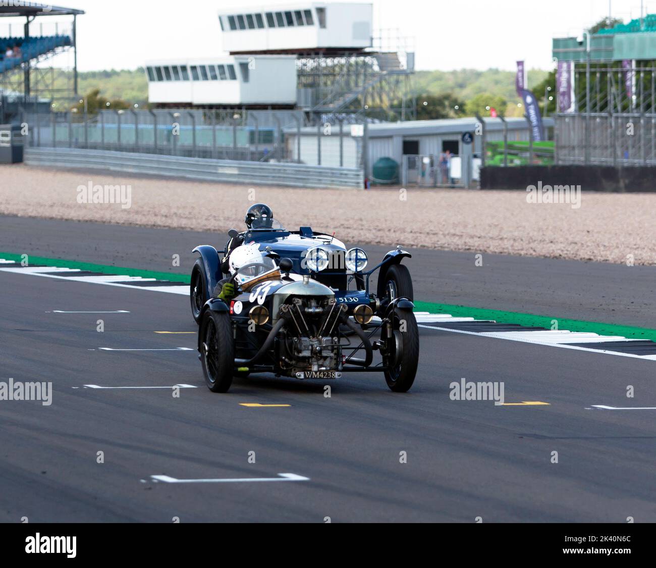 Sue Darbyshire, in her Morgan Super Aero, passes Alexander Hewitson in ...