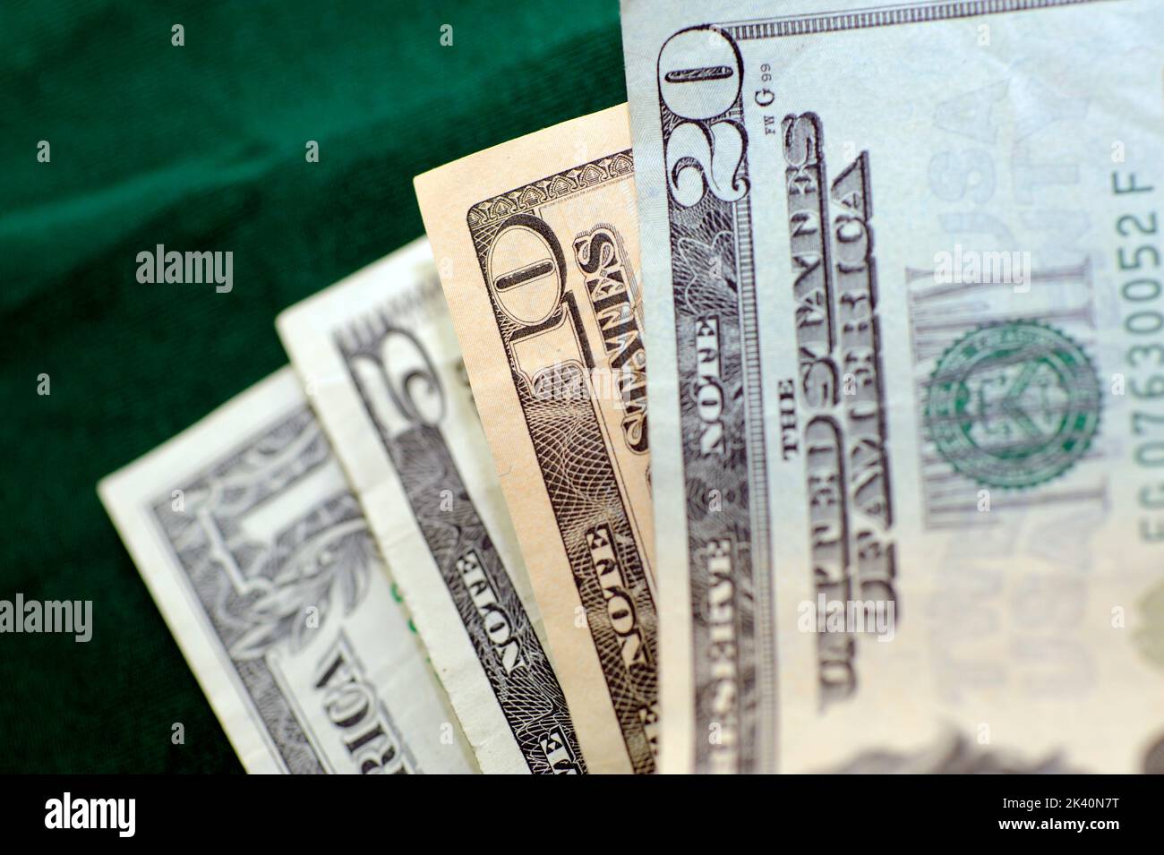 USA dollars on green background stock photo Stock Photo - Alamy