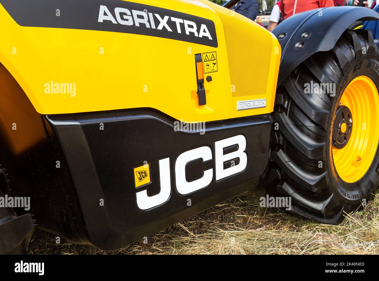 Samara, Russia - September 24, 2022: Modern wheeled JCB tractor at the ...