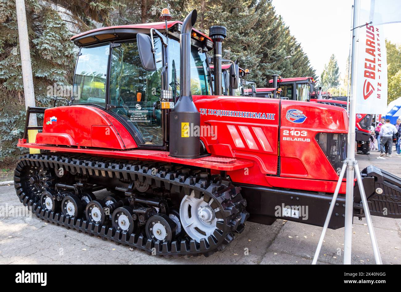 Samara, Russia - September 24, 2022: Modern crawler Belarus 2103 ...