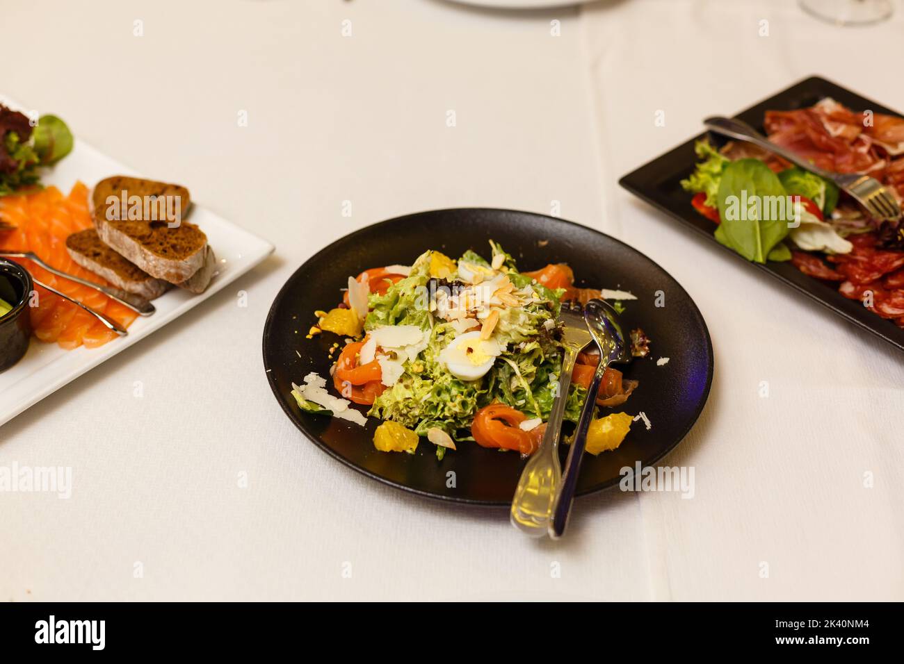 catering food, buffet table. Top view Stock Photo - Alamy