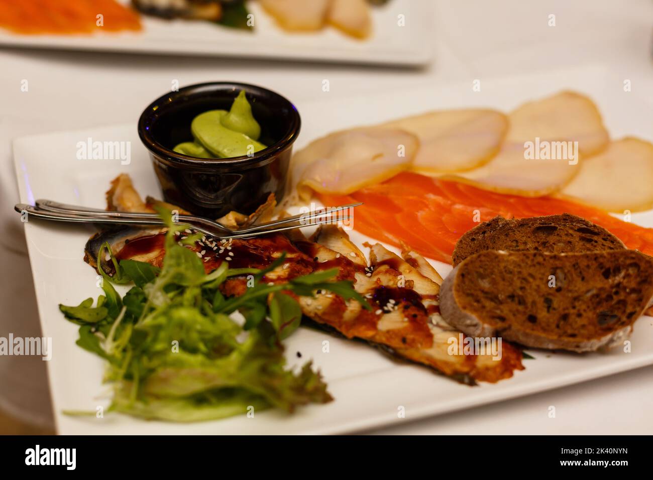 catering food, buffet table. Top view Stock Photo - Alamy