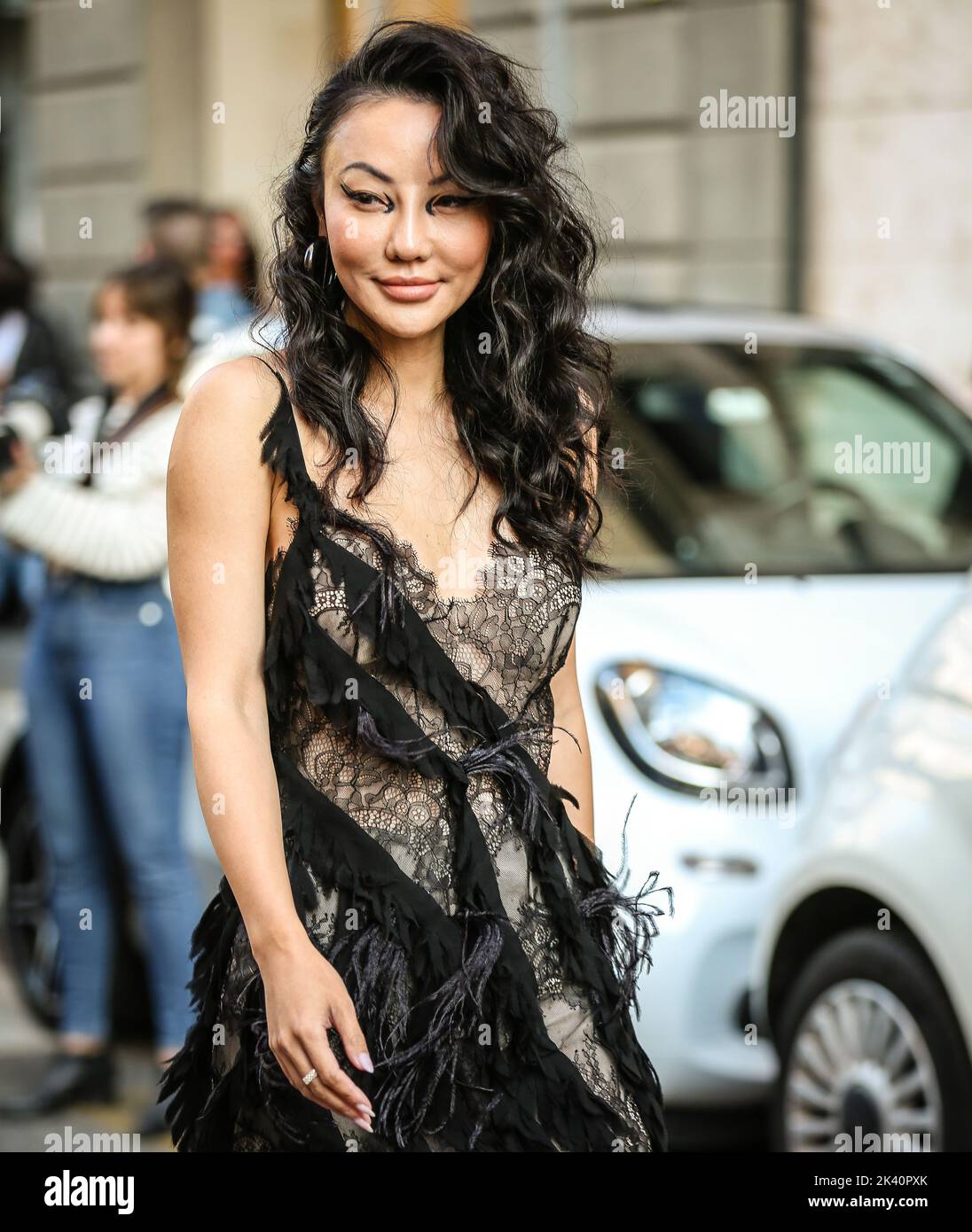 MILAN, Italy- September 21 2022: Jessica Wang on the street in Milan ...