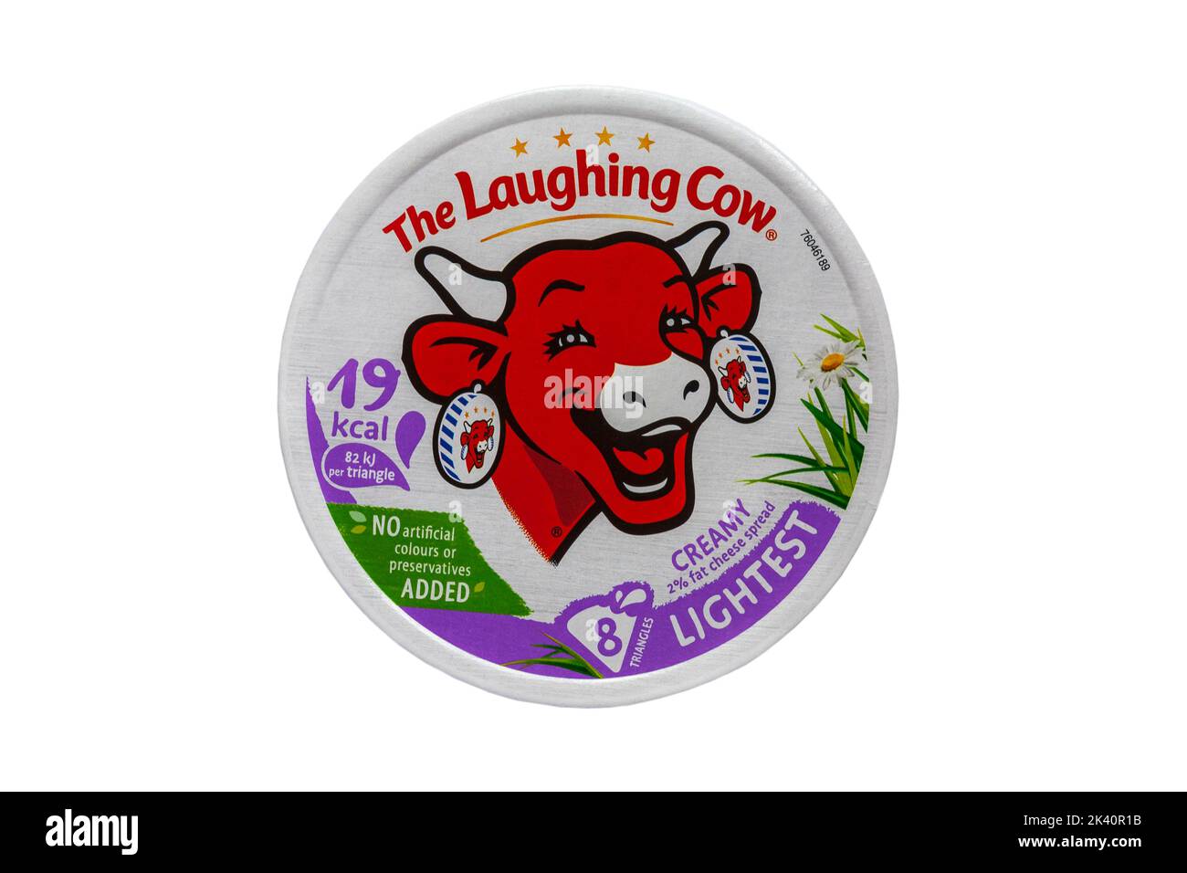 Packet of The Laughing Cow Lightest creamy 2% fat cheese spread ...