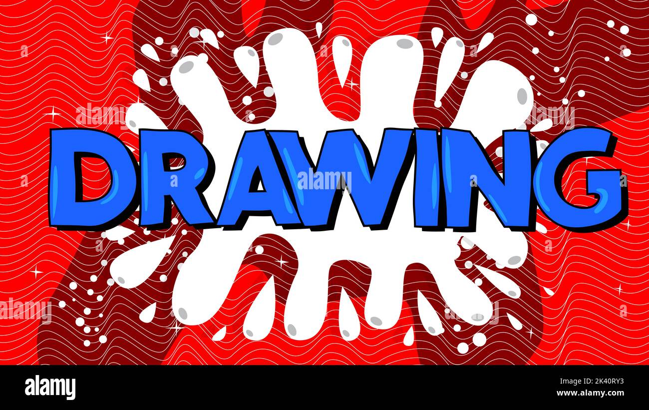 Drawing. Word written with Children's font in cartoon style Stock ...