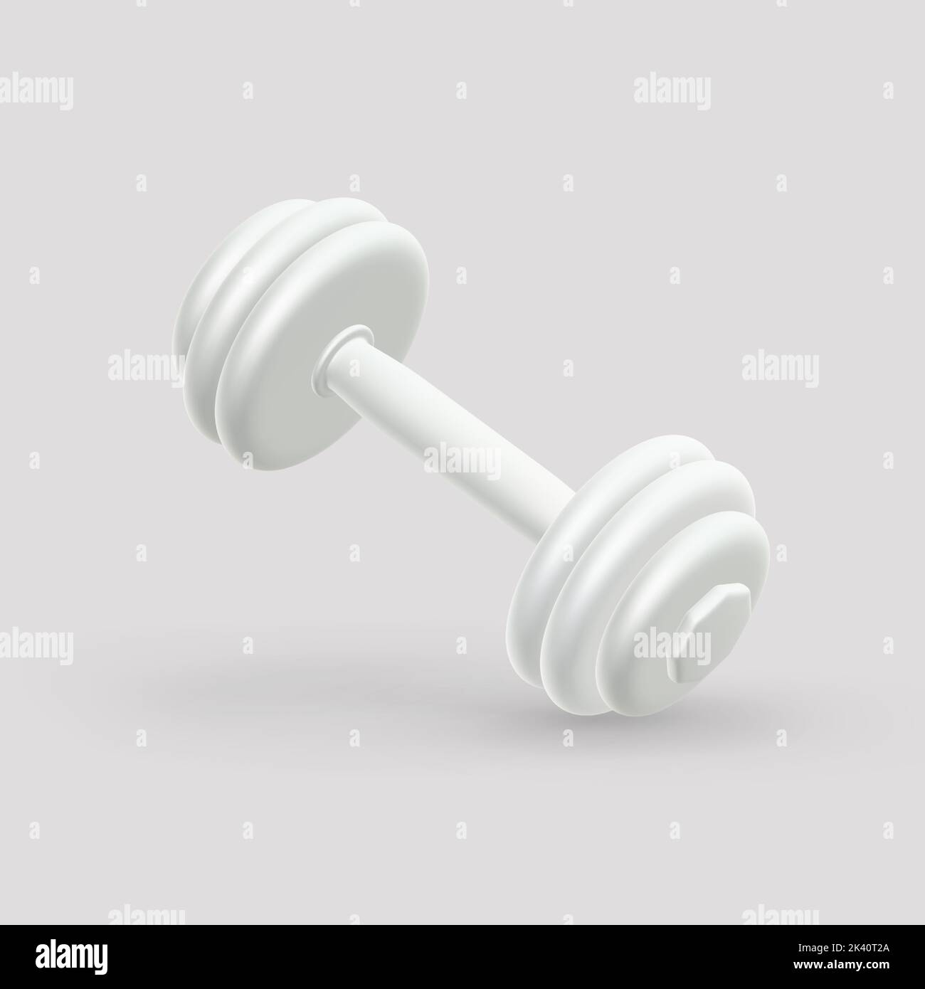 3D realistic white dumbbell on light background Stock Vector Image ...