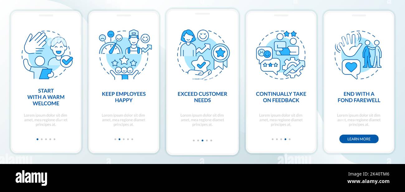 Improving Hotel Customer Service Blue Onboarding Mobile App Screen