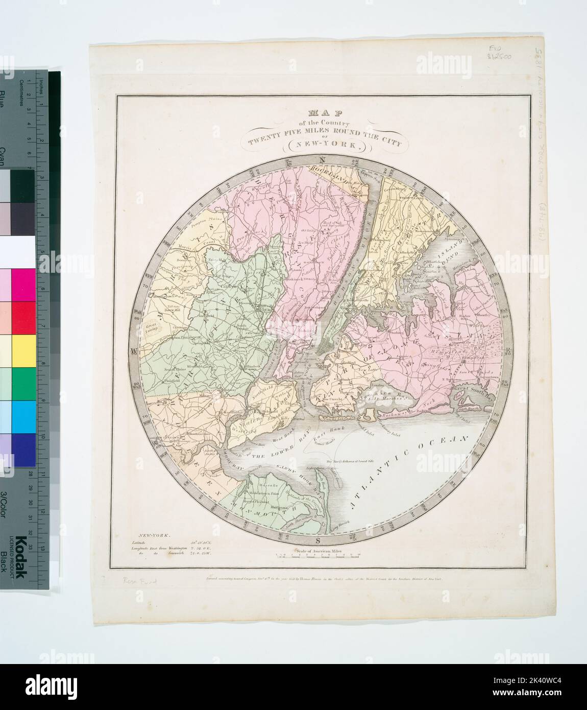 Map of the country twenty five miles round the city of New-York ...