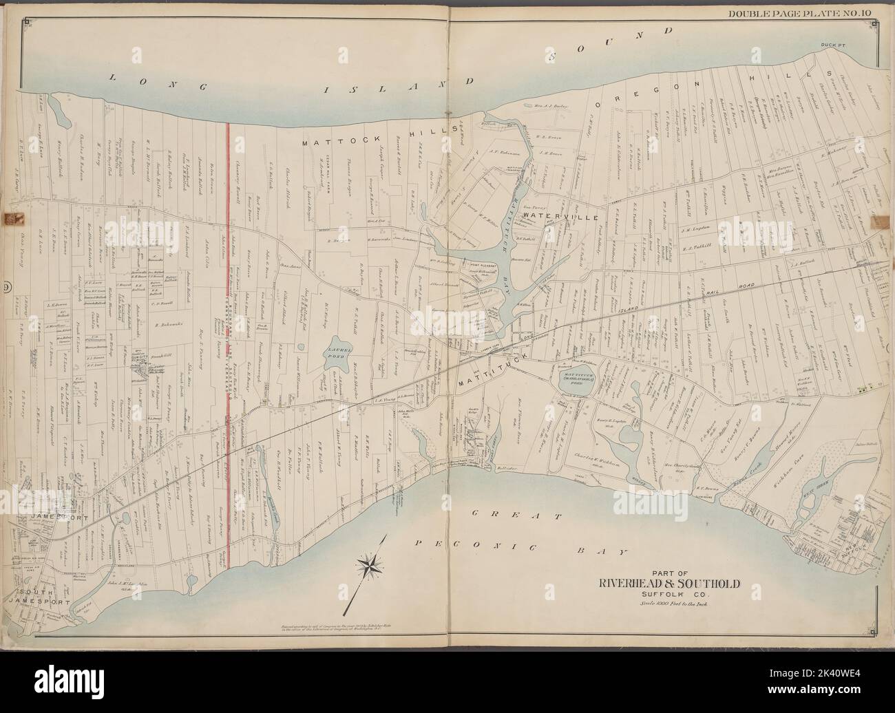 Suffolk County, V. 2, Double Page Plate No. 10 Map bounded by Long ...