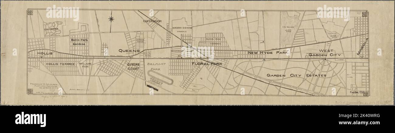 Map showing towns between Hollis and Mineola. 1907. Cartographic. Maps ...
