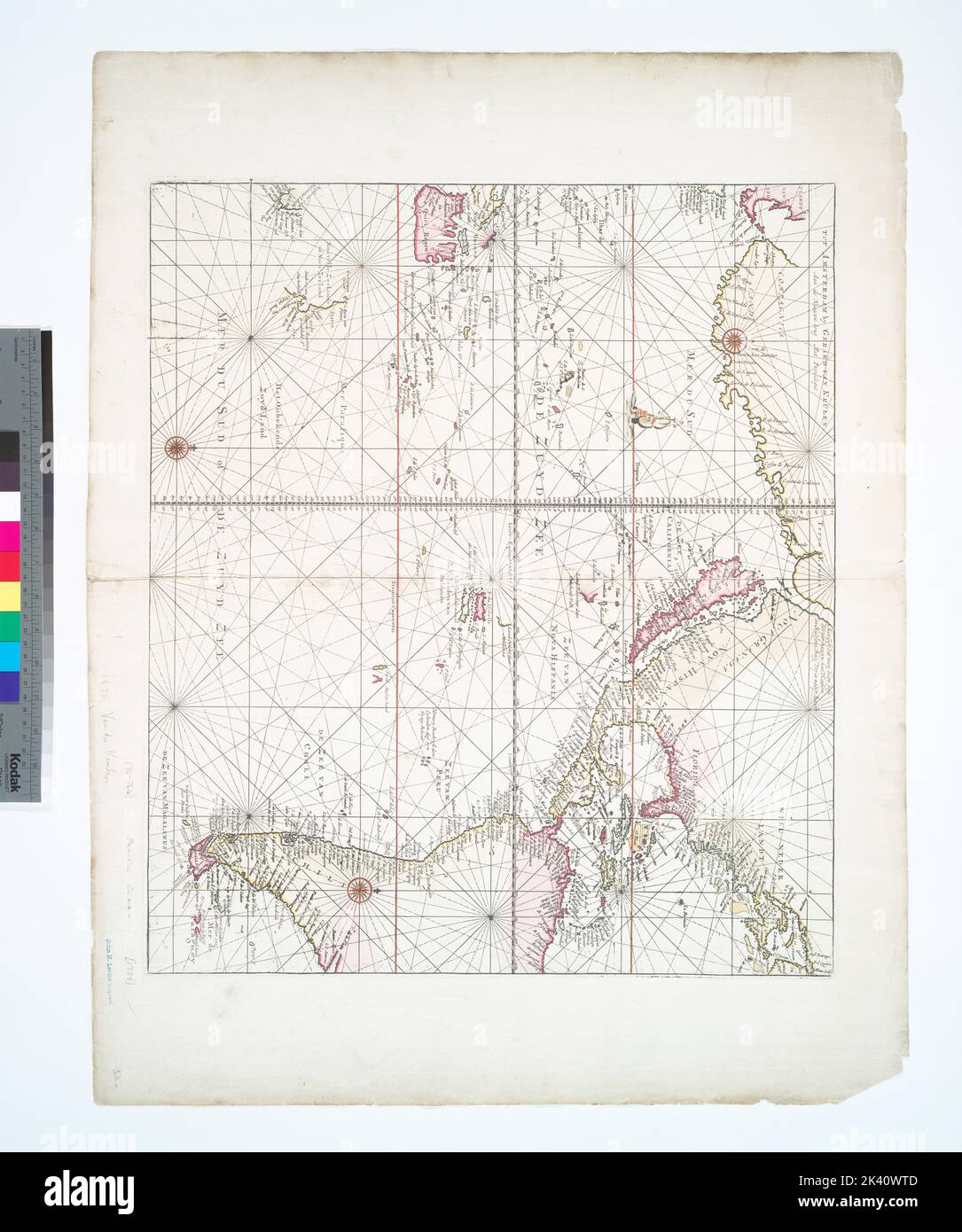 Pacific Ocean showing part of North and South America. Cartographic ...