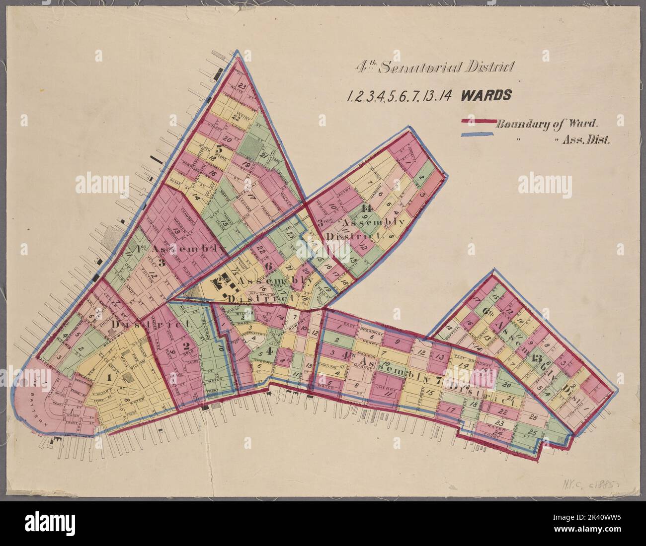 Maps of the 4, 5, 6, 7 & 8 senatorial districts of New York City 1885 ...