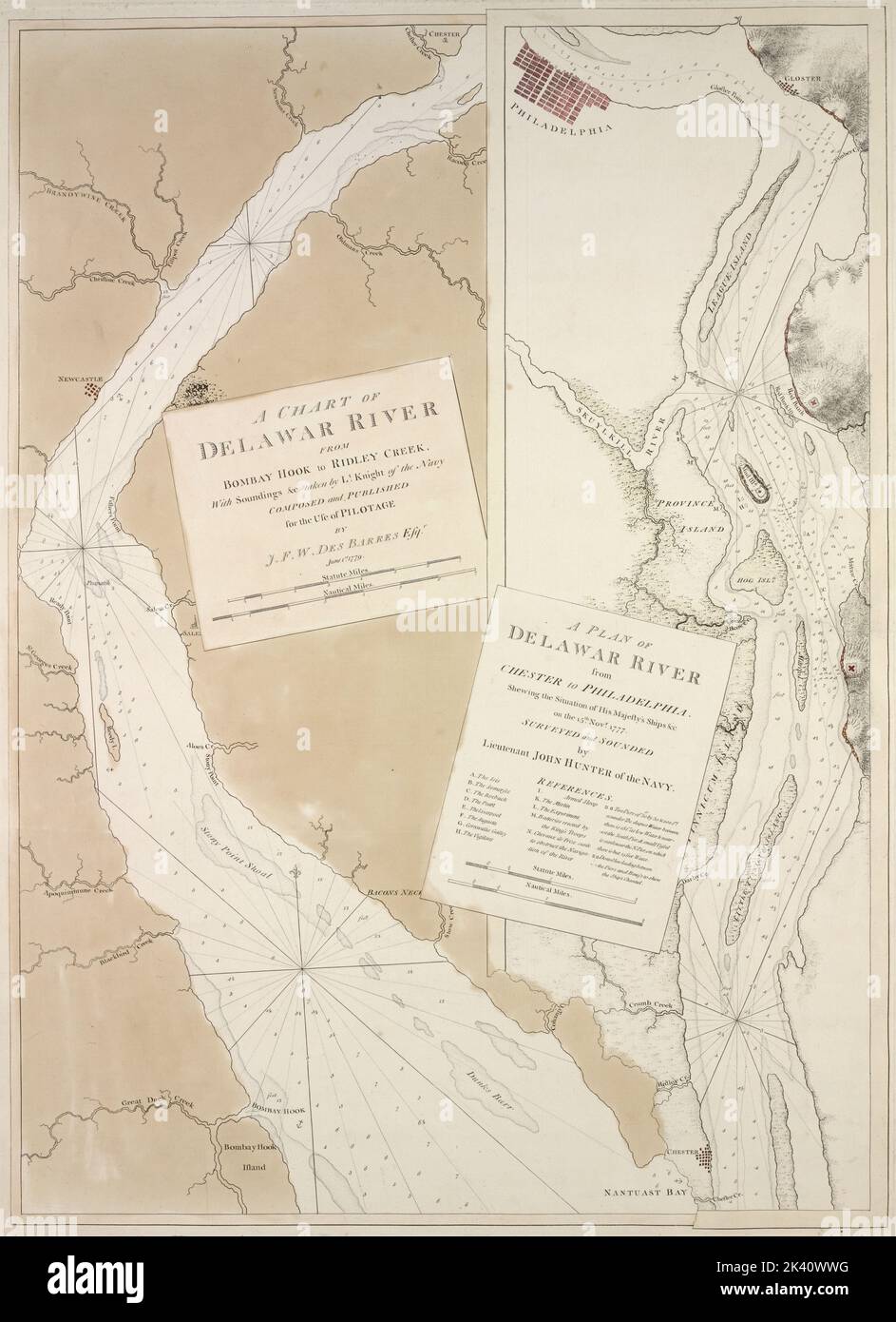 A chart of Delawar River from Bombay Hook to Ridley Creek : with ...