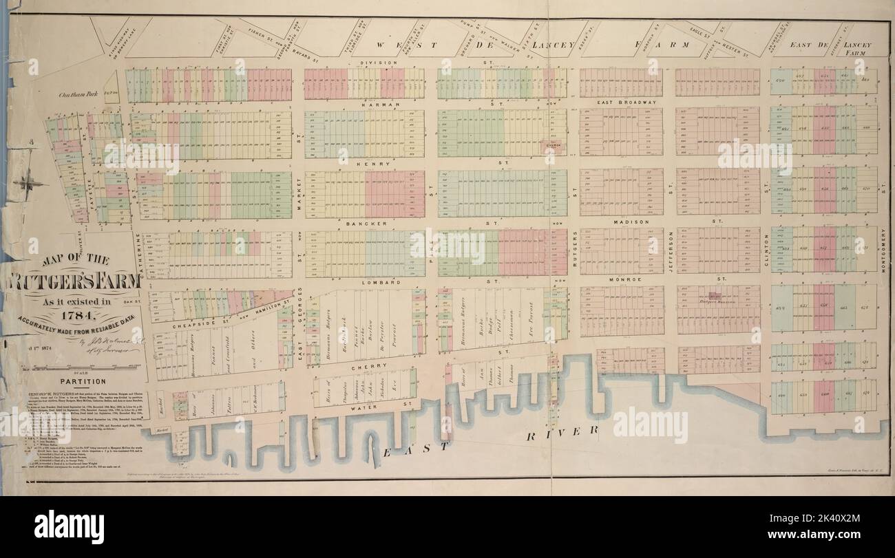 Map of the Rutger's Farm as it existed in 1784 Cartographic. Maps. 1874 ...