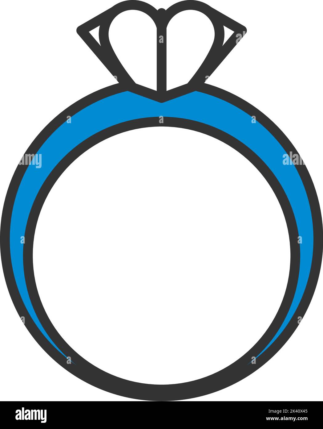 Valentine Heart Ring Icon. Editable Bold Outline With Color Fill Design ...