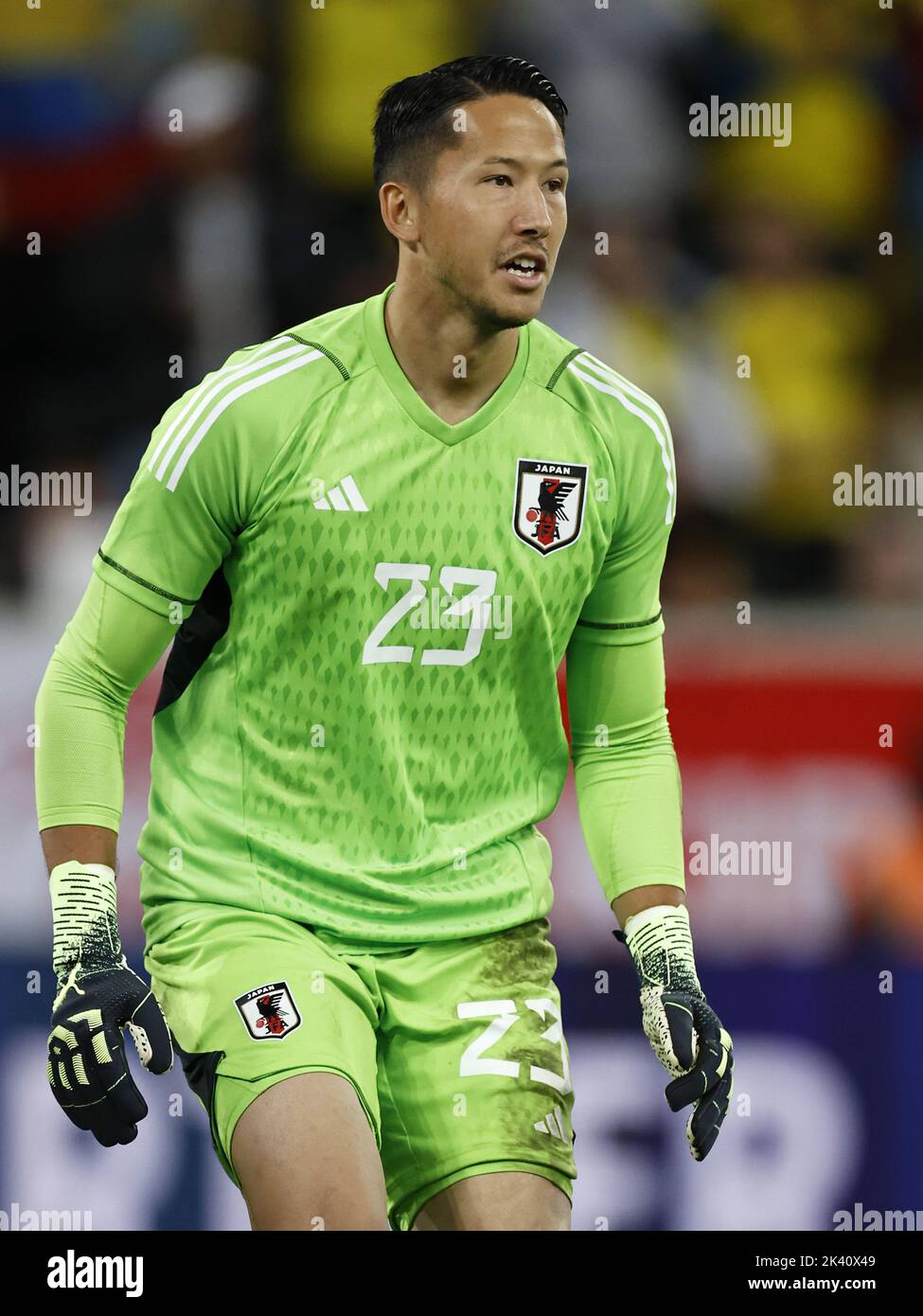 DUSSELDORF - Japan goalkeeper Daniel Schmidt during the international ...