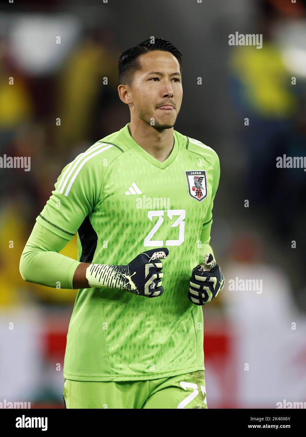 DUSSELDORF - Japan goalkeeper Daniel Schmidt during the international ...