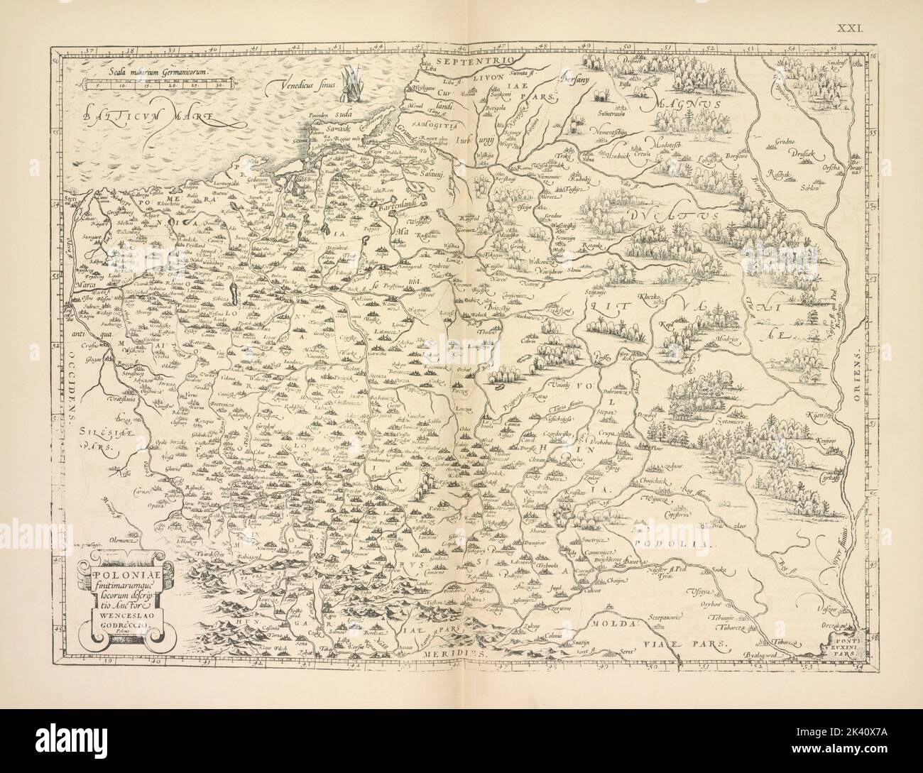 Karta Pol'shi V. Grodetskago 1558g. Str.13 A map of Poland by V ...