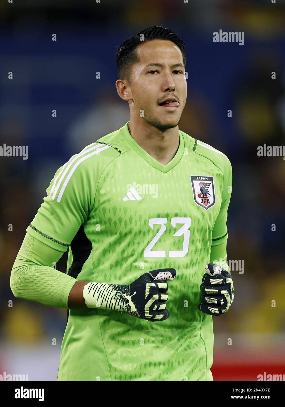 DUSSELDORF - Japan goalkeeper Daniel Schmidt during the international ...